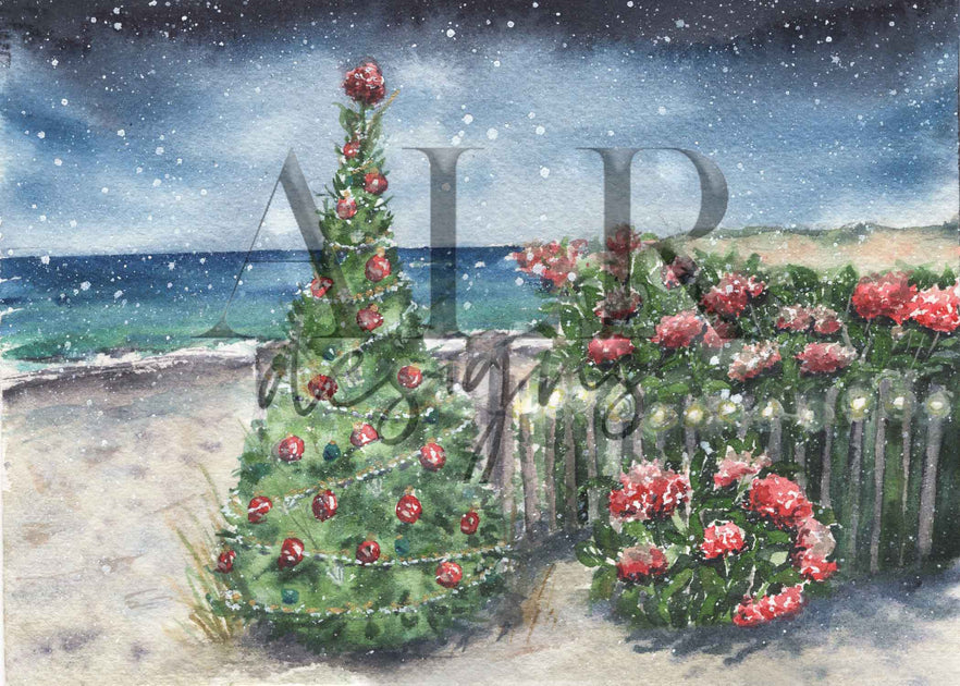 Christmas Beach Tree Christmas Card Set – ALR Designs