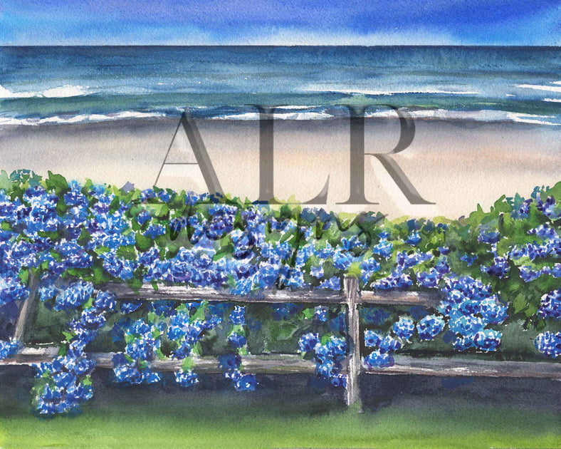 Coastal Blue Hydrangeas 5x7 Blank Greeting Card – ALR Designs