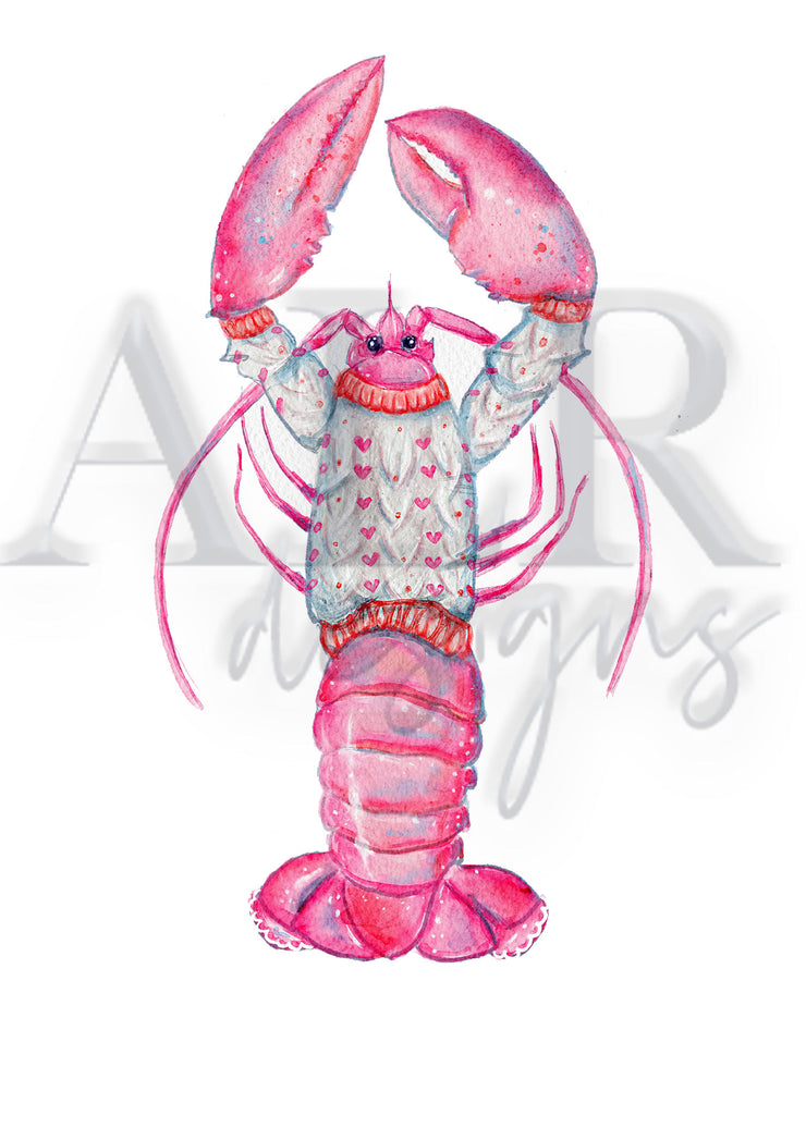 Love Lobster Folded Greeting Card – ALR Designs