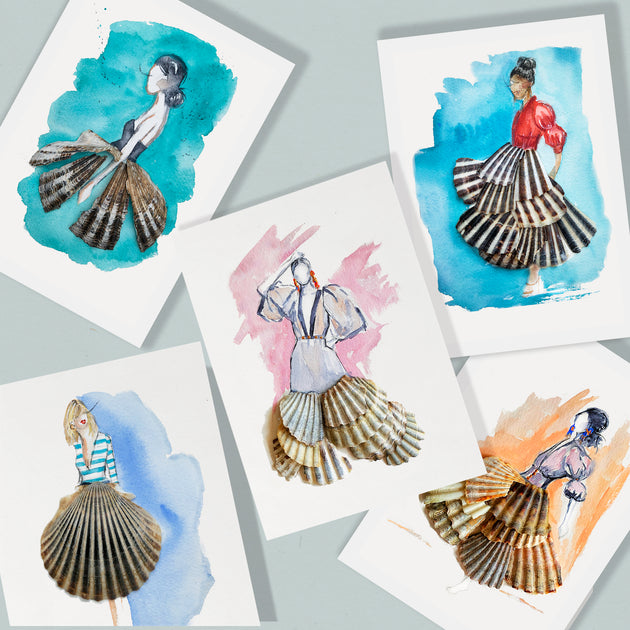 Colorful Shell Ladies Notecard Set – ALR Designs